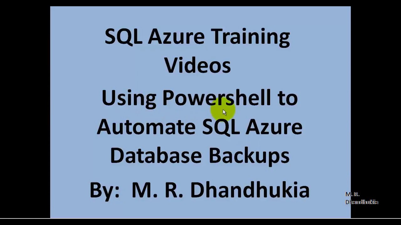 SQL Azure - Using Powershell to Automate SQL Azure Database Backups