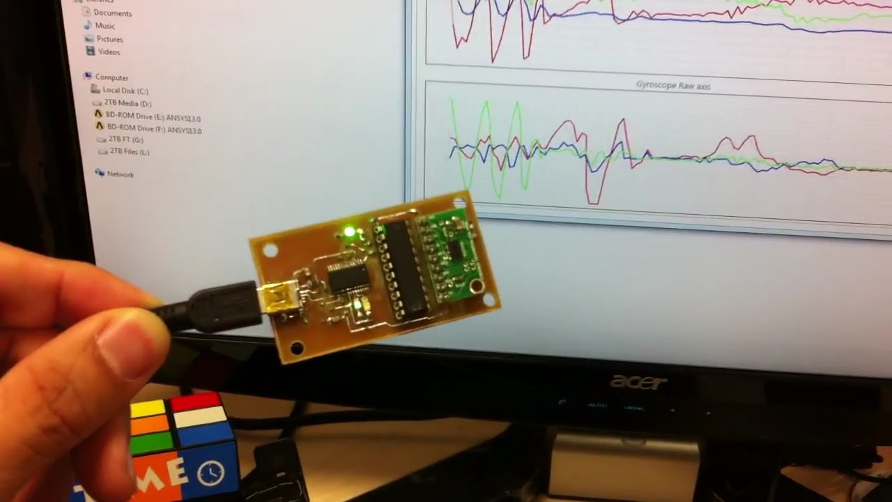 First Gyroscope / Accelerometer sampling via FTDI to C# program