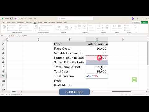 Determining Sales price for a Target Profit Margin using goal seek in Microsoft Excel
