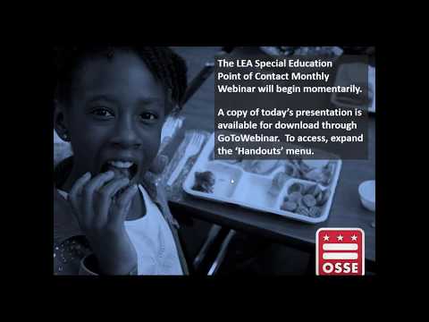 September 2018 LEA Special Education Point of Contact Webinar