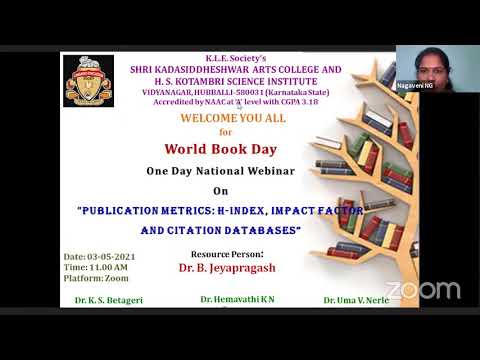 National Level Webinar on "Publication Metrics: h-index, Impact factor and Citation databases".