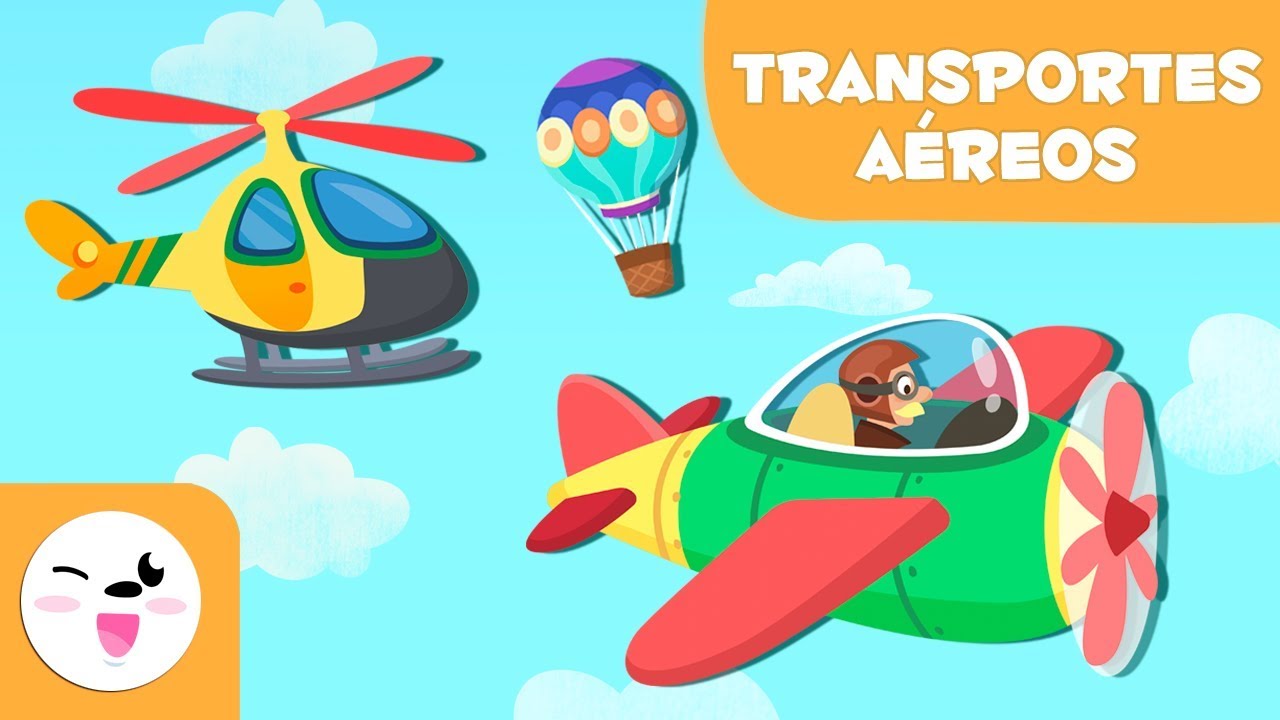 Medios de transportes aéreos para niños - Aprender vocabulario