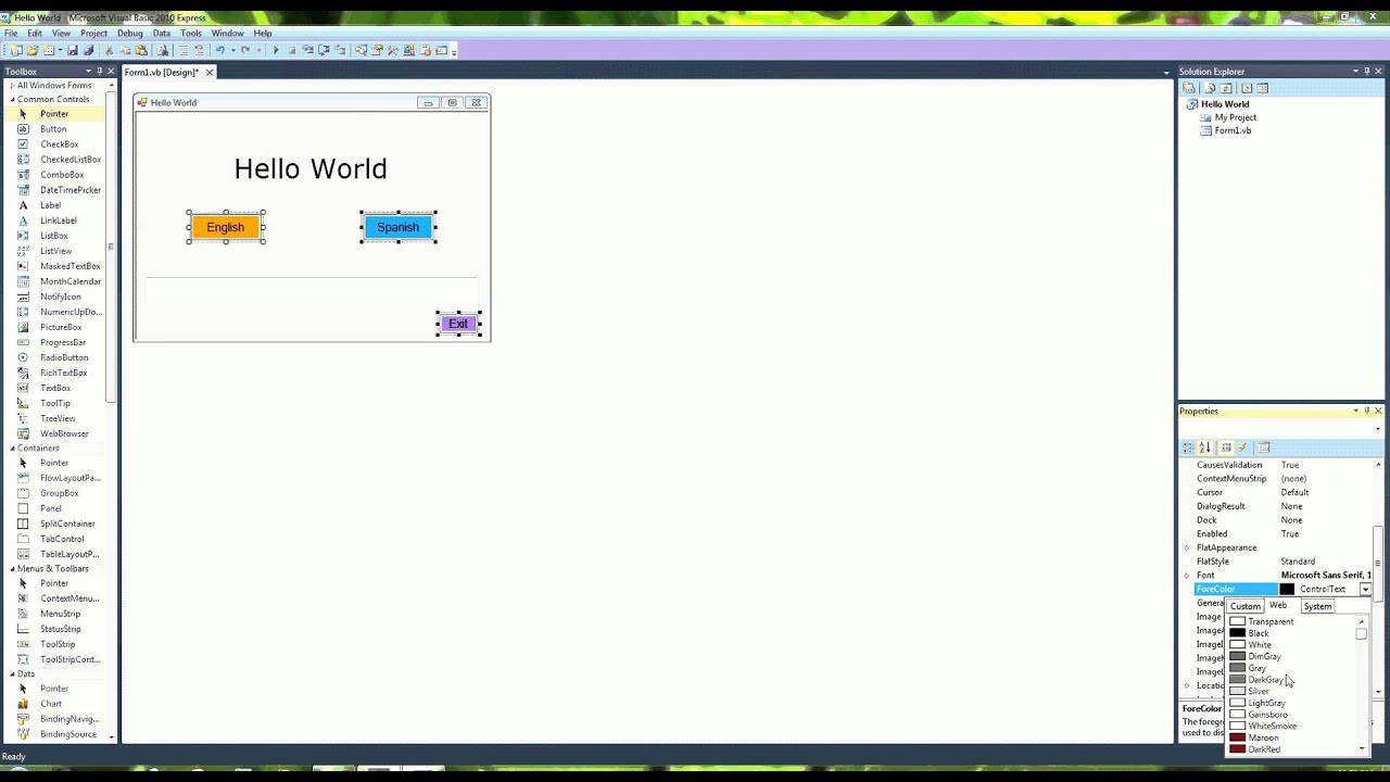 Microsoft Visual Basic 2010 - Tutorial 1