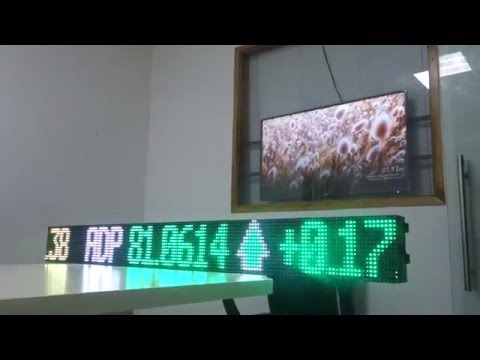 LED Ticker running live stock market situation