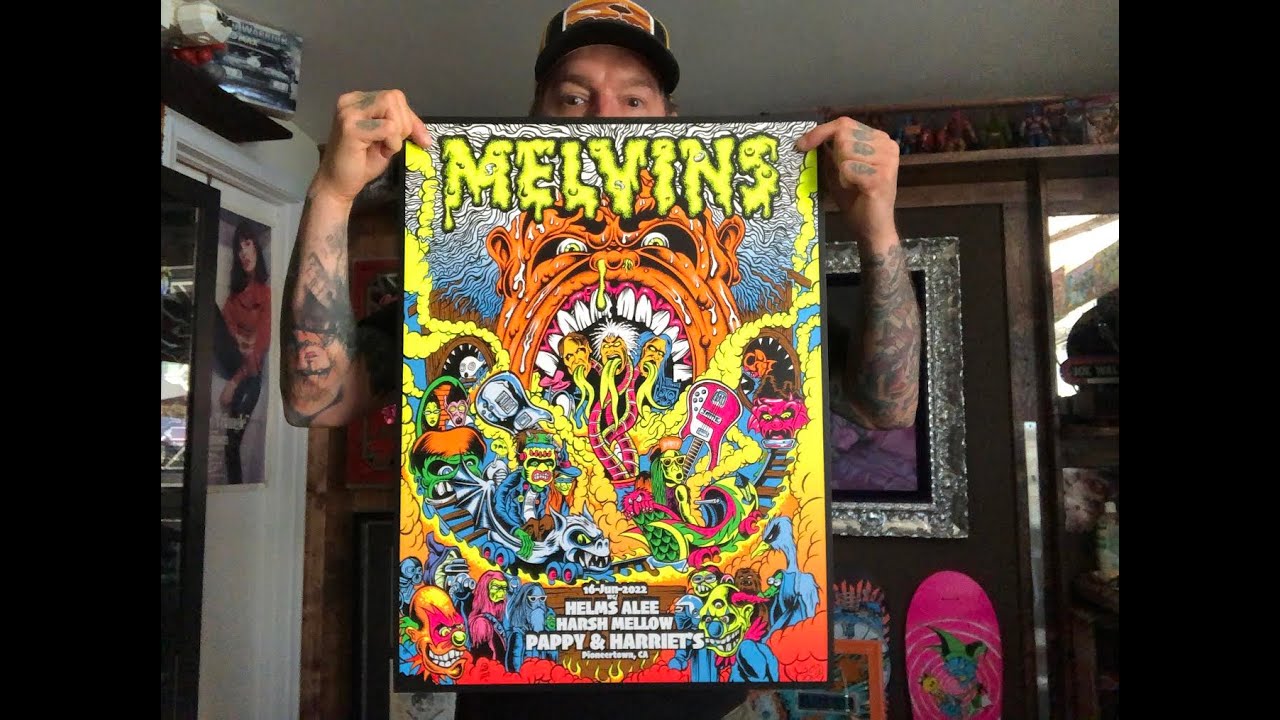 Drawing a Blacklight poster for the MELVINS!