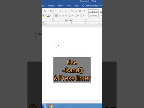 Random Paragraph Trick in msword - MS Word Tips & Tricks from @todfodeducation