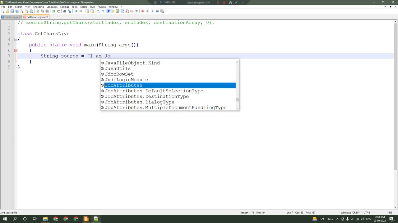 Extract multiple Characters from a String | getChars() | Java