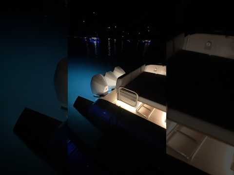 Our Pardo Yachts 38 tender all lit up! Ready for a night of fun activities!