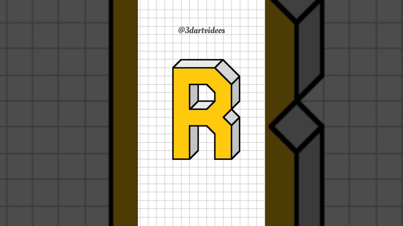 how to draw 3d Letter R 3d drawing #3dart #3ddrawing #art #satisfying #spirograph  #creativity #3d
