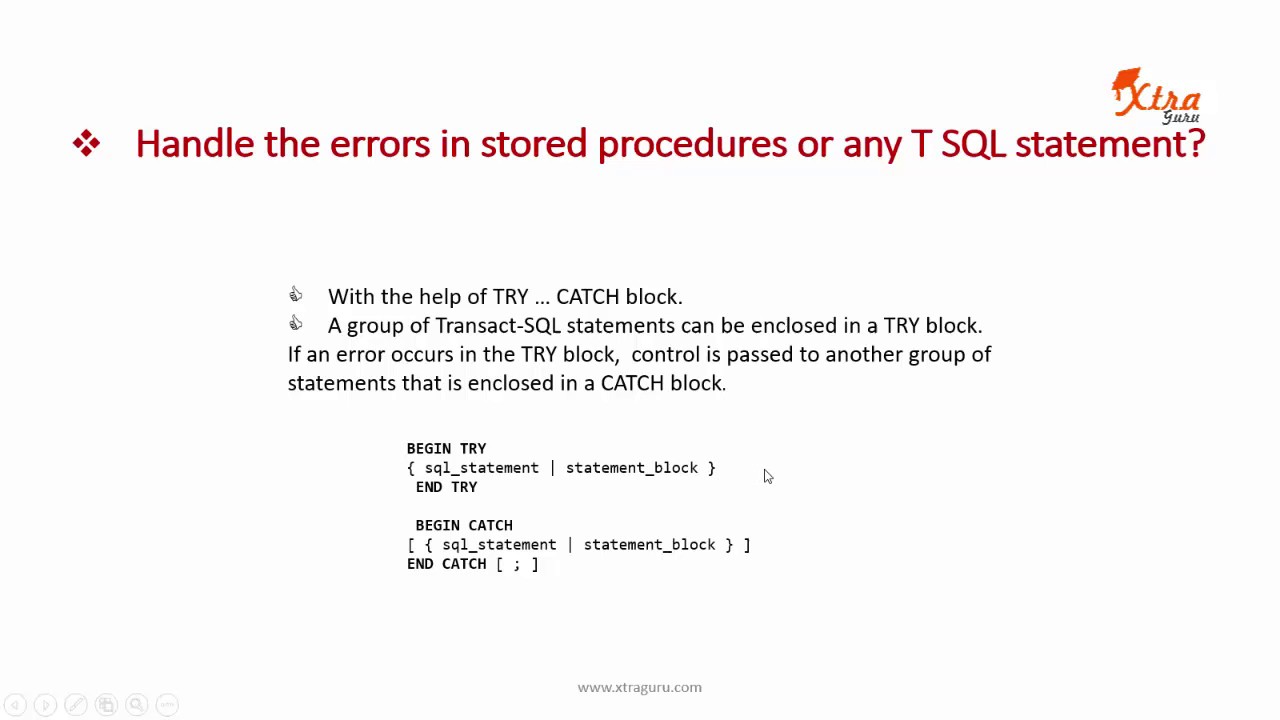 6   PPT   SQL Error handling