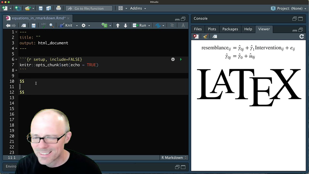 Equations in RMarkdown (LaTeX)