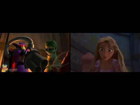 Toy Story 2 & Tangled: Toy Story Rival: Zurg;Flynn Rider Meets Rapunzel... & Her Frying Pan! 🍳