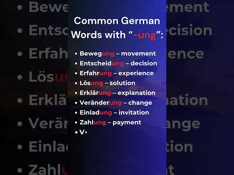 Common German word ending with -ung