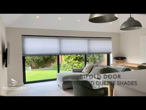 Motorised Duette Shades Bifold Door SGS Shutters and Blinds