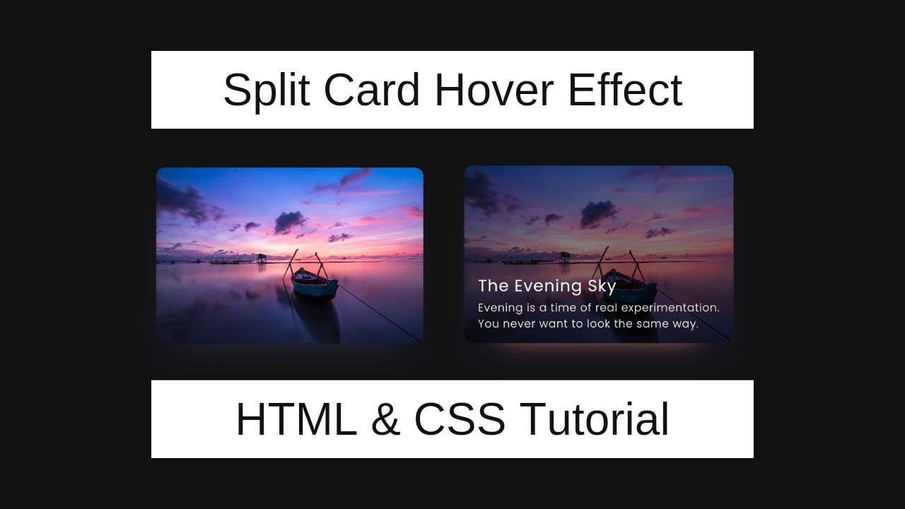 Split Card Hover Effects CSS Online Tutorial | CSS Animation