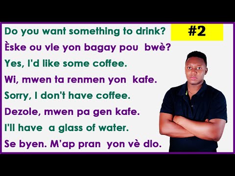 English-Creole Conversation #2 // Do you want something to drink? = Èske ou vle yon bagay pou bwè?