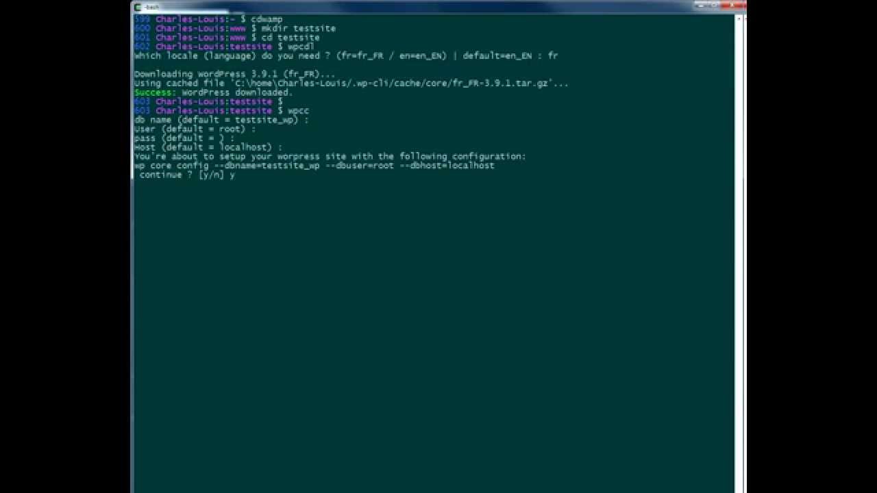 Install wordpress in less than one minute with wp-cli