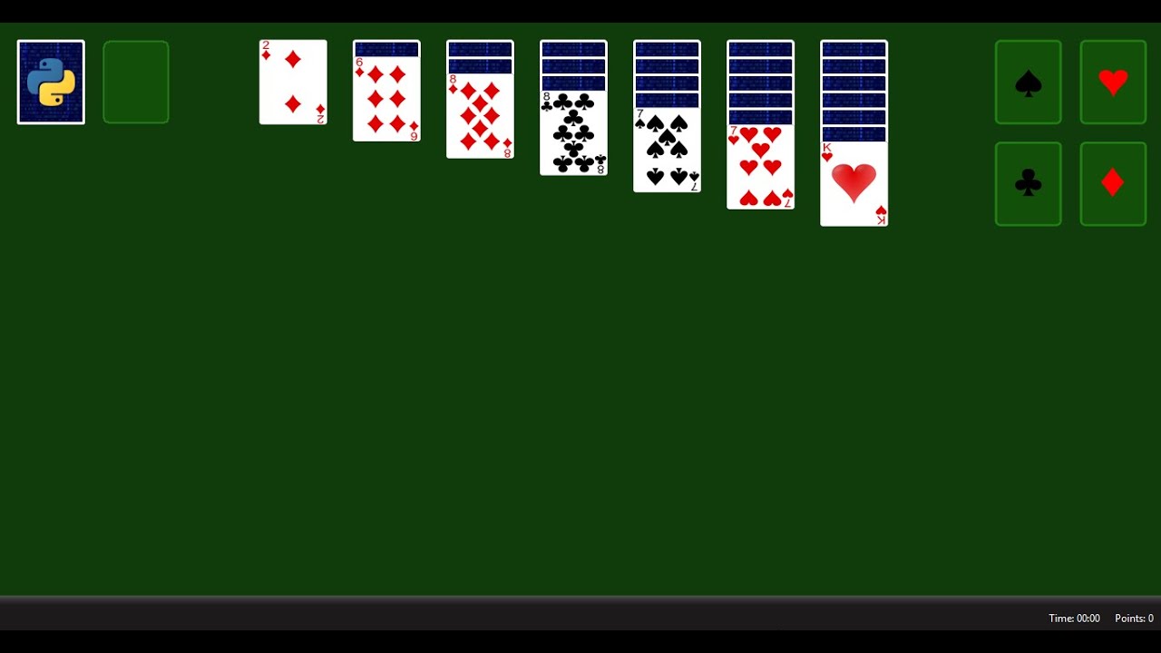 Solitaire Card Game using Tkinter in Python