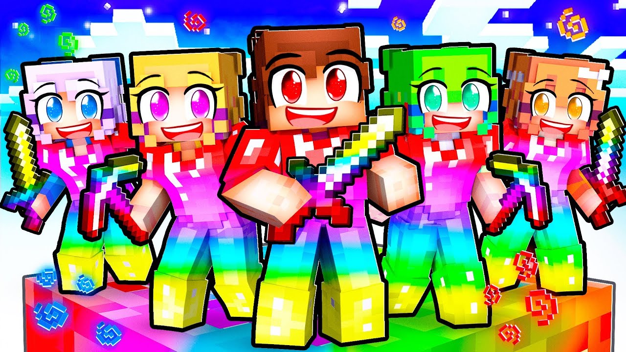 STUCK on One SUPER BLOCK With MY CRAZY FAN GIRLS in Minecraft...