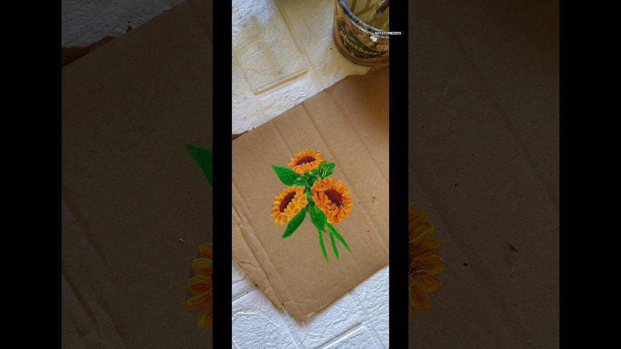 Painting sunflowers/acrylic painting art shorts/flower painting #art #artshorts
