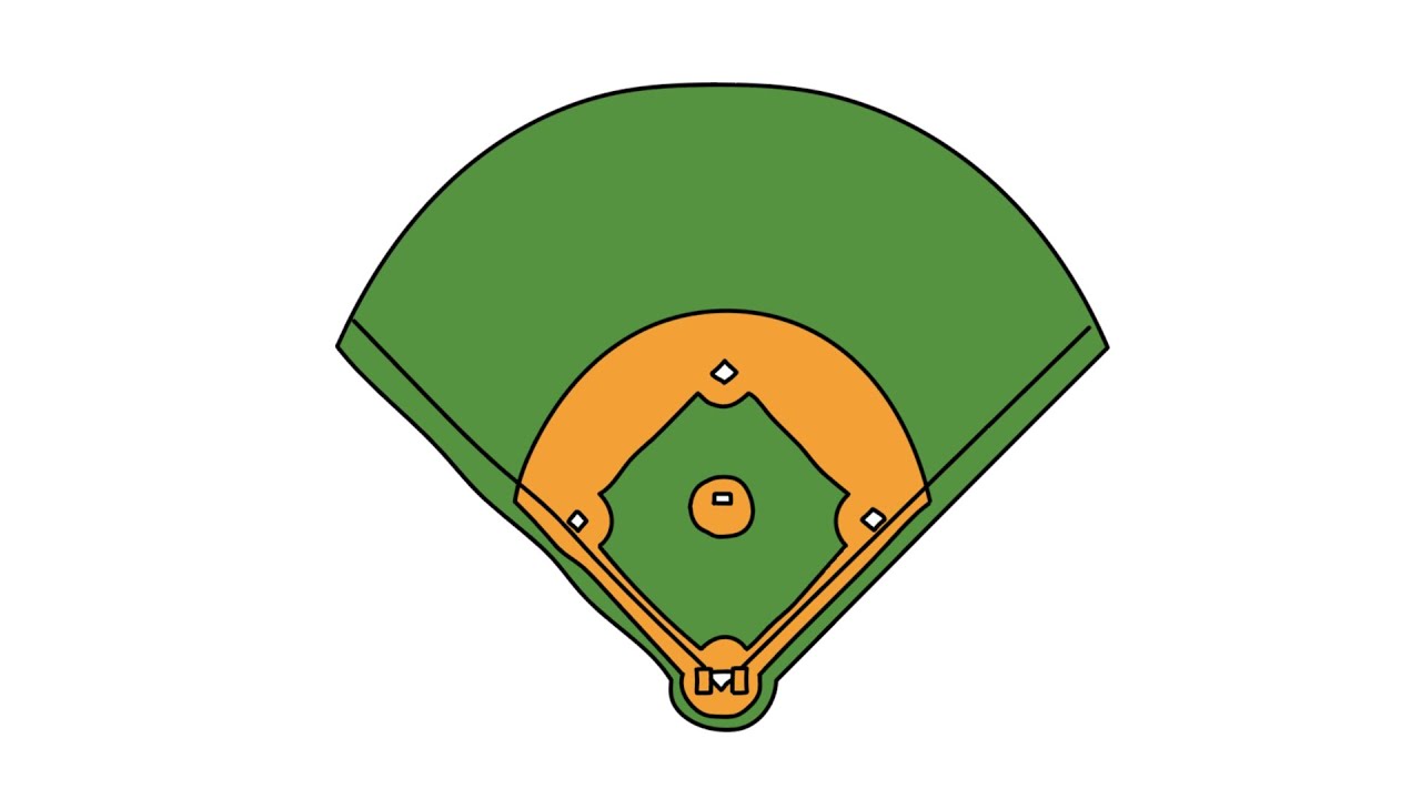 How to draw a baseball field – step by step