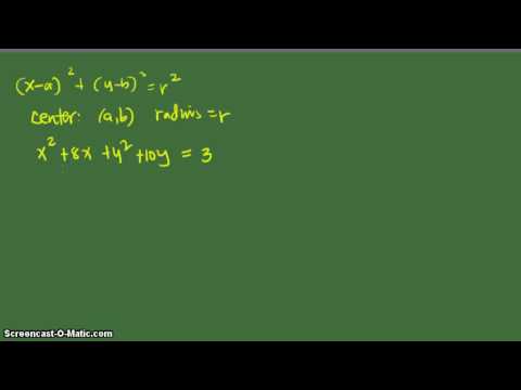 Finding the Center and Radius of a Circle in General Form