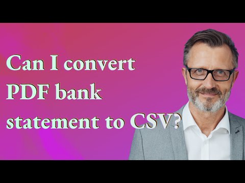 Can I convert PDF bank statement to CSV?