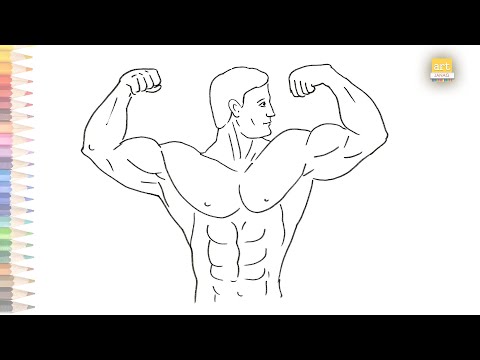 Young Bodybuilder drawing easy | How to human muscles / bodybuilder drawing step by step | art janag