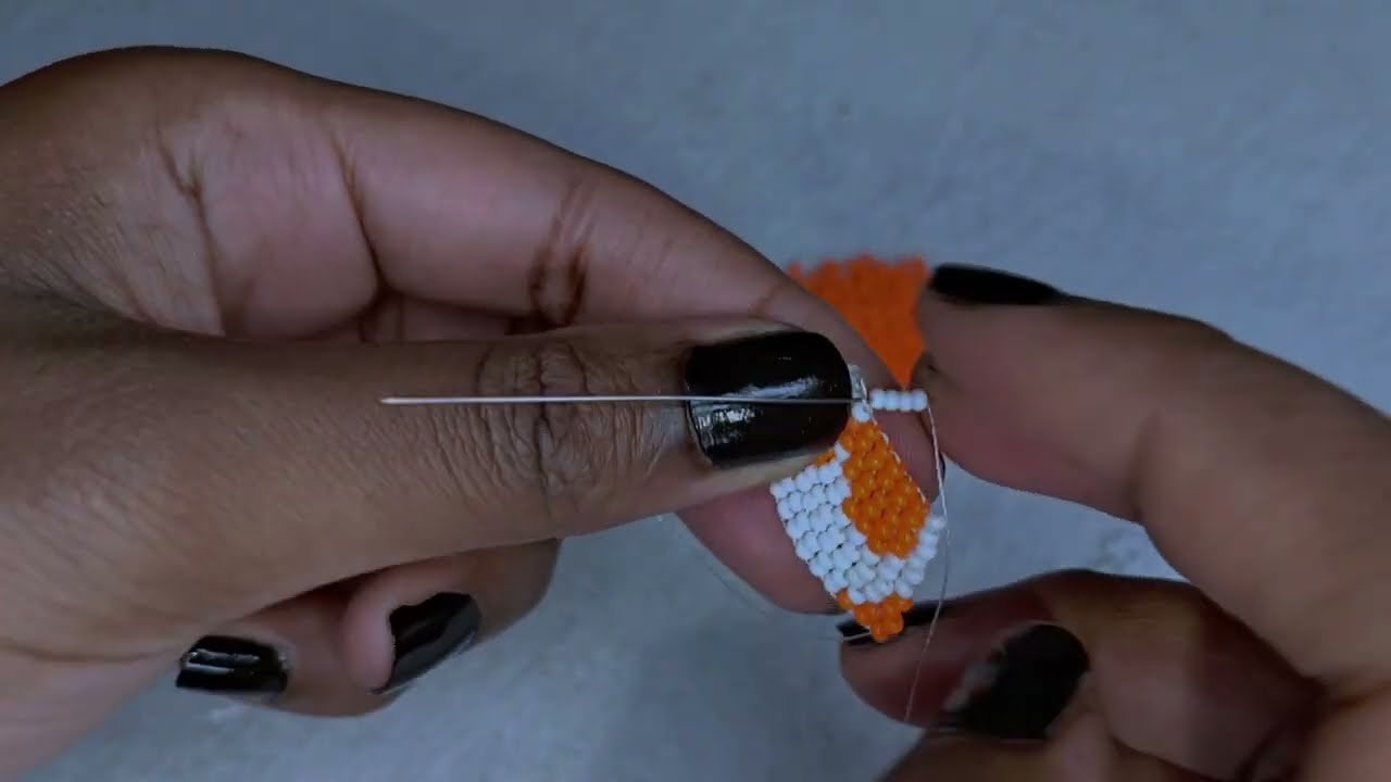 flower pattern beaded fringe earrings tutorial/Fringe beaded earrings tutorial