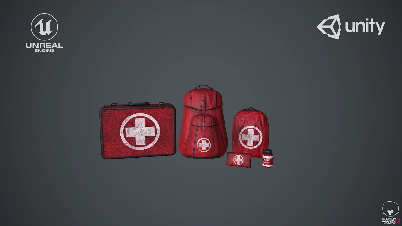 Medkit Pack (Fully PBR-Low Poly) Game Assets