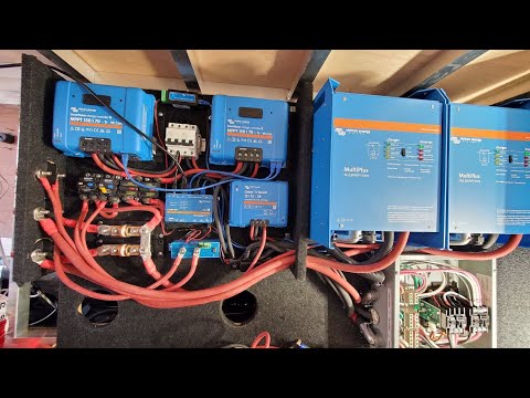 Large 8 Battle Born battery 2 Victron Multipas 2000 watt solar off grid RV Install