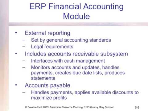 ERP systems : accounting and finance