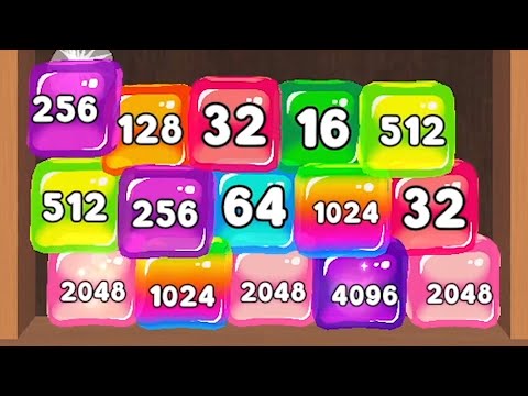 Merge Cube 2048 3D - ASMR Gameplay (Cubes Math, Level Up NumberBlocks Jelly Balls) Part 096