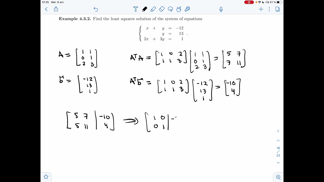 Linear Algebra 2 - 4.3.1 - Least Squares Approximation (Video 3)