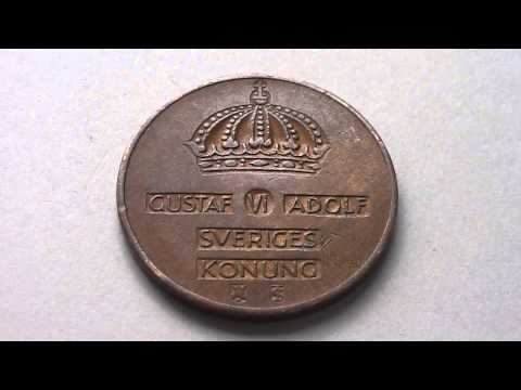 Gustav VI Adolf Sveriges Konung - Backside of the 5 Öre coin of Sweden