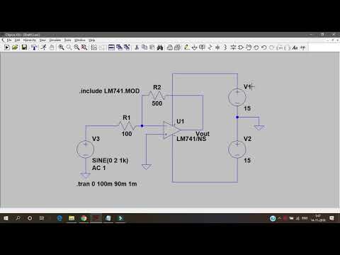 Inverting Amplifier using LM 741 Op-amp in LT spice