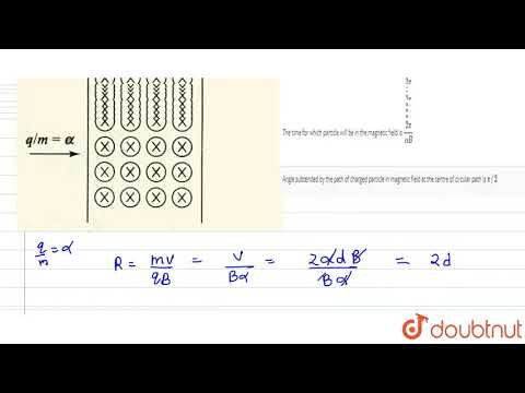 If a charged particle of charge to mass ratio `(q/m) = alpha` centers in a magnetic field