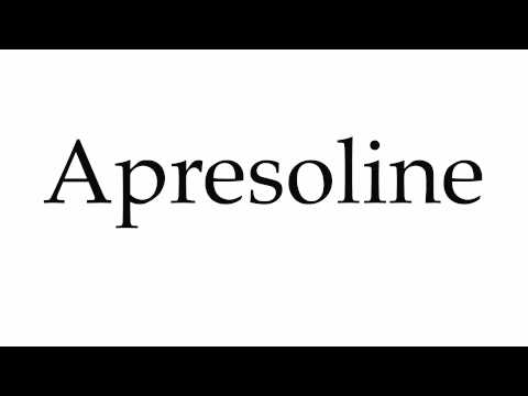 How to Pronounce Apresoline