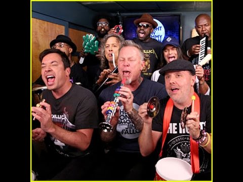 Metallica The Roots and Jimmy Kimmel play Enter Sandman on classroom instruments