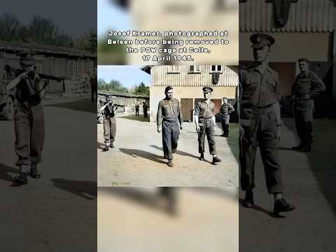 Colorized Footage: Nazi War Criminal Josef Kramer Captured at Belsen, 1945 #ww2 #ai