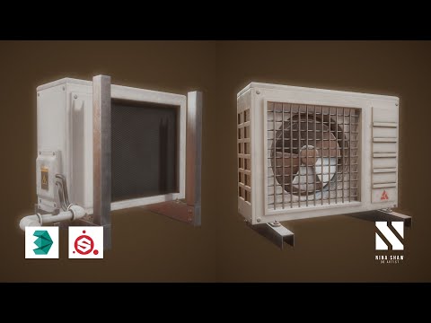 TIMELAPSE Game Asset Air Conditioner | Autodesk3dsMax/Substance Painter