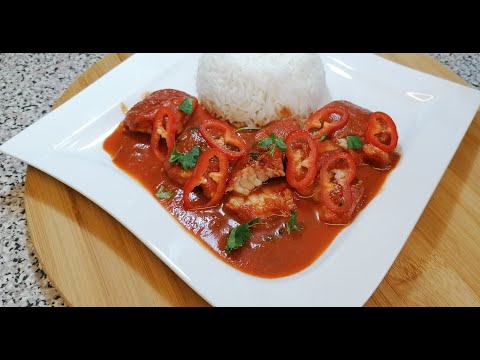 Poached Fish in Tomato Sauce💖💖With Harissa recipe