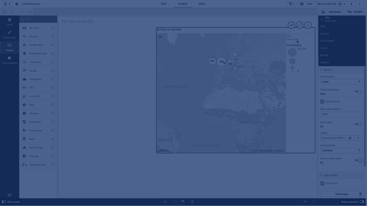 Creating a point layer map chart with size legend - Qlik Sense