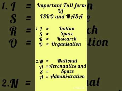Full form of ISRO and NASA||#study#full form#youtubeshorts#tips & tricks