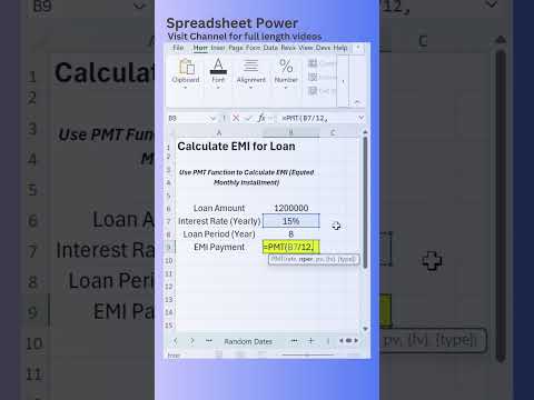 How to Calculate EMI for Loan in Excel