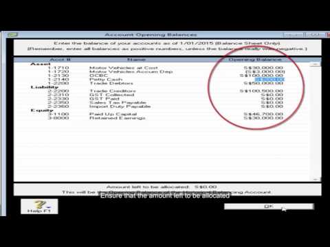 How to Input Account Opening Balances in MYOB Accounting