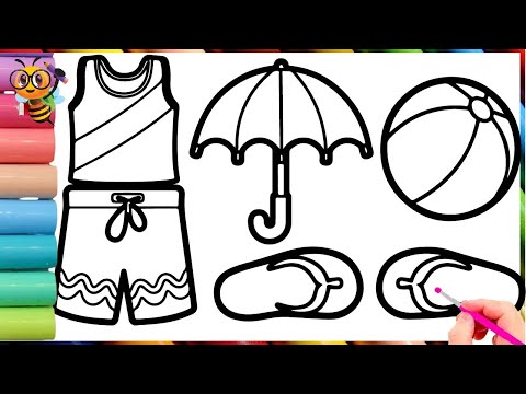 Summer Fashion Drawing and Coloring for kids || How to draw clothes for children