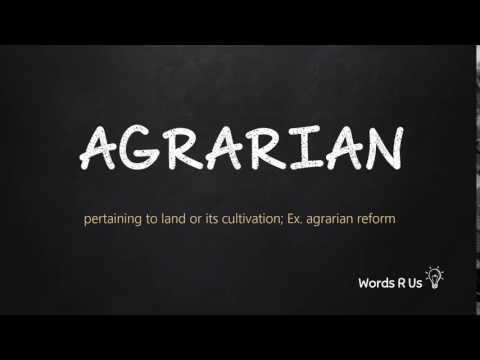 How to Pronounce AGRARIAN in American English