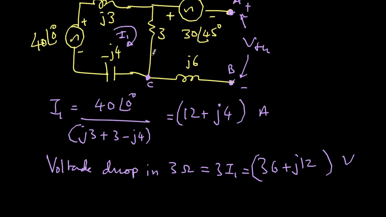 AC Network Solution with Thevenins Theorem