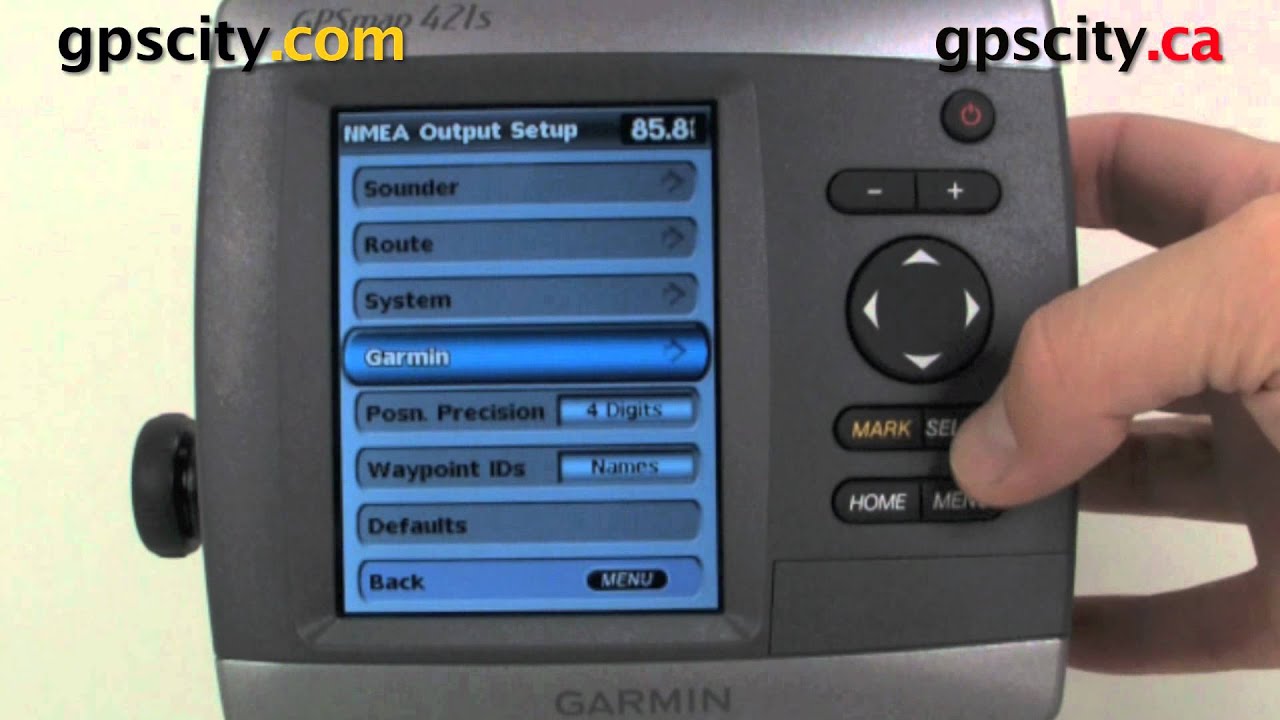Configuring the Communication Settings in the Garmin GPSMap 421S and GPSMap 521S with GPS City